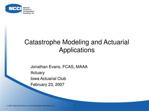 Ppt Catastrophe Modeling And Actuarial Applications Powerpoint