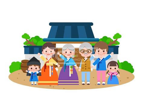 Sill240 프리진 일러스트 전통 가족 추석 설날 명절 새해 시골 귀경길 한복 저고리 가을 명절귀경길