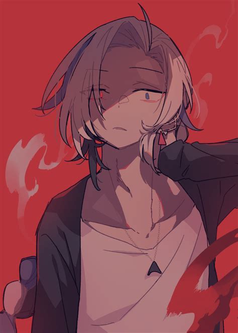 Safebooru 1boy Black Hair Chariki Facing Viewer Grey Eyes