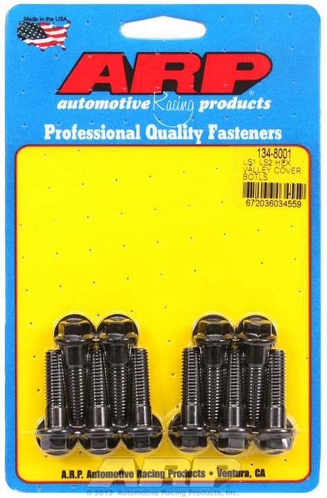 Arp 134 8001 Black 6pt Ls Valley Cover Bolts 48l 53l 57l 60l 62l