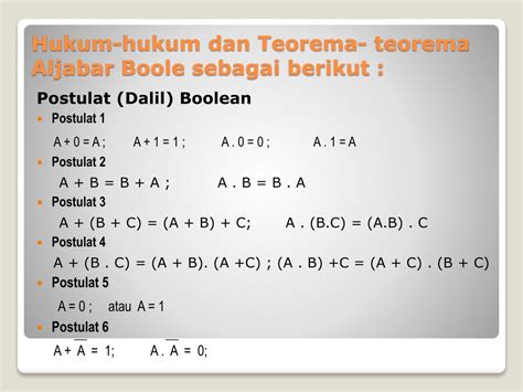 Ppt Aljabar Boole Powerpoint Presentation Free Download Id6285347