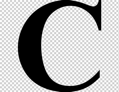 área Circular En Blanco Y Negro Letra C Texto Monocromo Negro Png