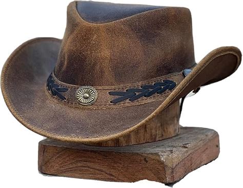 Brown Leather Cowboy Hat