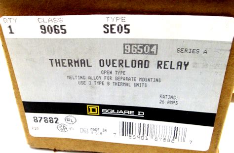 New Square D 9065 Seo5 Overload Relay Series A 9065seo5 Sb Industrial