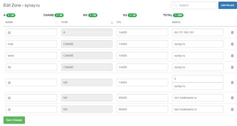configuring dns domain records for virtual servers knowledge base