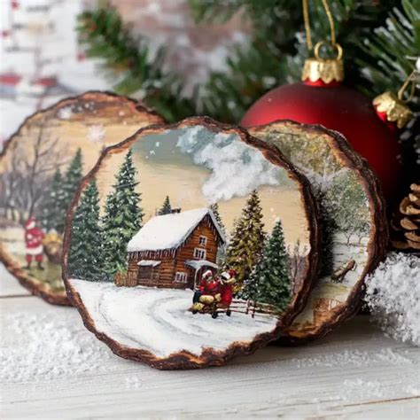 Decoupaged Holiday Scenes Christmas Decoupage Wooden Christmas