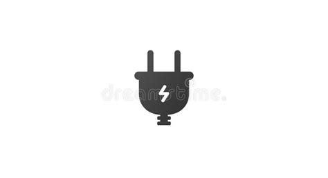 Black Silhouette Of An Electrical Plug Icon On A White Background The