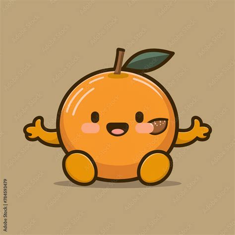 귀여운 오렌지 캐릭터 일러스트 Stock Illustration Adobe Stock