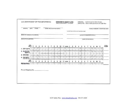 Drivers Daily Log Dot Safety Plus