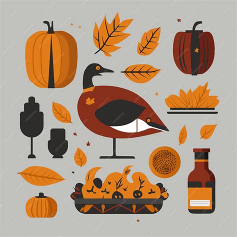 Premium Vector Thanksgiving Vector Style Elements