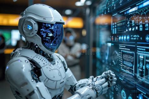 The Robot Communicates With Artificial Intelligence Deep Learning