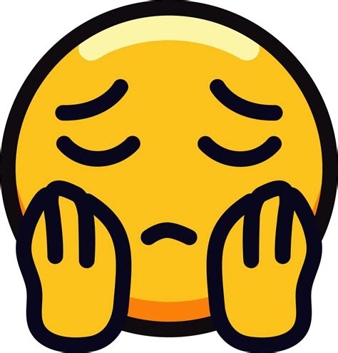 Sad Emoji With Hands On Face Expressing Disappointment 55649594 Vector