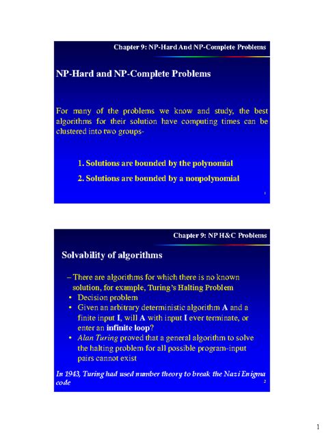 Design Analysis And Algorithms Chapter 9 Np Hard And Np Complete Problems Np Hard And Np