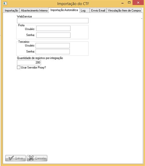 Importação De Abastecimento Ctf Via Webservice