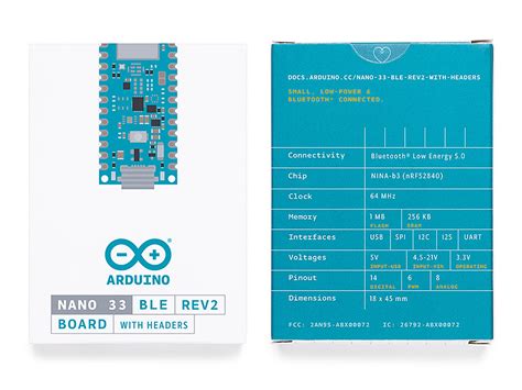 Arduino Nano 33 Ble Rev2 With Headers Ble And Imu Dev Board — Arduino Official Store