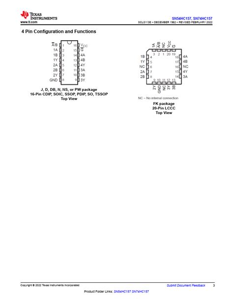 74hc157 Datasheet Pdf Quad 2 Input Multiplexers Texas Instruments