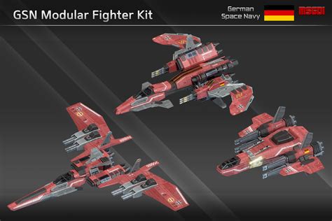 Spaceship Gsn Modular Fighter Kit 3d Space Unity Asset Store