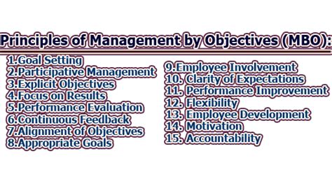 Principles Of Management By Objectives Mbo