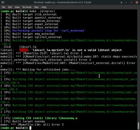 libcurl la mprintf lo is not a valid libtool object · issue 1780