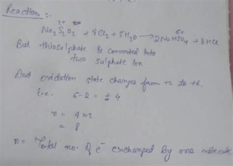 Q48 What Is The N Factor Of Thiosulphate Ion When It Is Converted Into