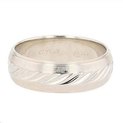 69mm Diamond Cut And Brushed Wedding Band Ring 14k White Gold 654