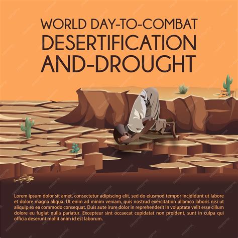 Premium Vector World Day To Combat Desertification And Drought Poster