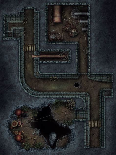 City Sewers Ttrpg Battlemap Inkarnate Dnd Map Well Dnd Map Dnd