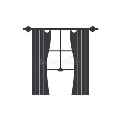 Curtain Window Room Curtains Furniture Logo Vector Template