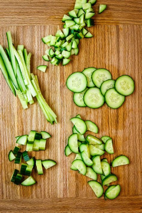 How To Cut A Cucumber Dice Slice Julienne More Prepare Nourish