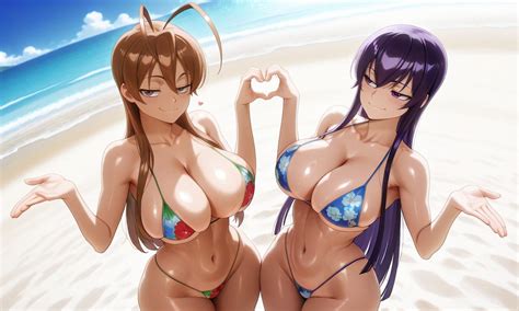 Rule 34 2girls Ai Generated Big Breasts Bikini Black Hair Brown