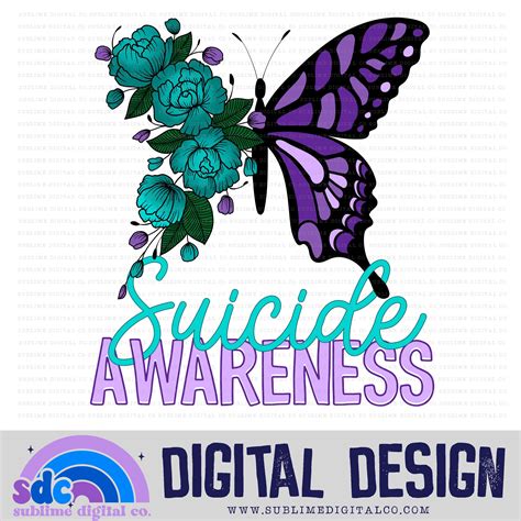 Butterfly Floral Suicide Awareness • Suicide Prevention • Awareness • Sublime Digital Co