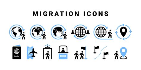 Migration Icon Set Vector Icons 39315331 Vector Art At Vecteezy