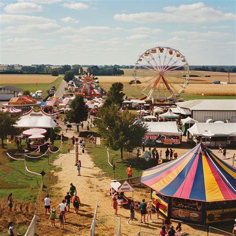Free Rural Fairground Scene Image Fair Carnival Ferris Wheel