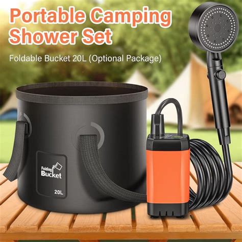 Campingdouche Met Pomp Mobiele Buitendouche Met Douchekop En 2m Slang Digitale Bol