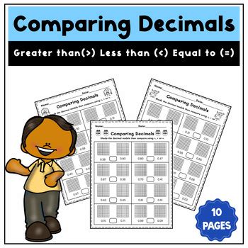 Comparing Decimals Greater Than Less Than Or Equal To Grades 4 6