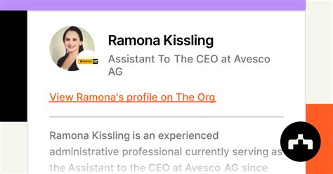 Ramona Kissling Assistant To The Ceo At Avesco Ag The Org