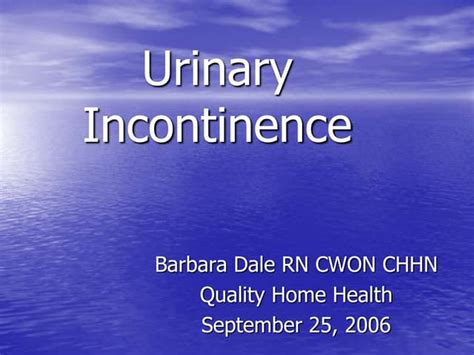 Urinary Retention And Incontinence Pptx