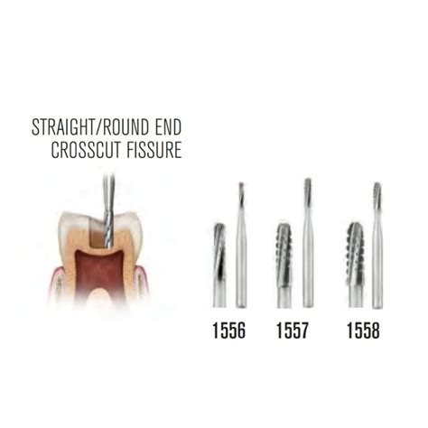 Ss White Carbide Burs Straight Round End Cross Cut Fissure By