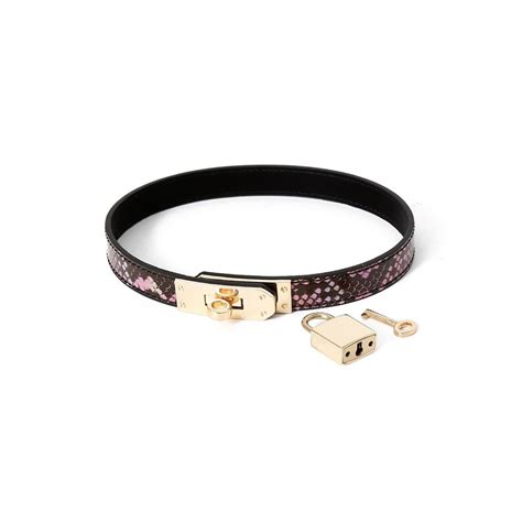 Collare Manetta Sexy 2 In 1 Rosa Iridescente Con Lucchetto Bdsm