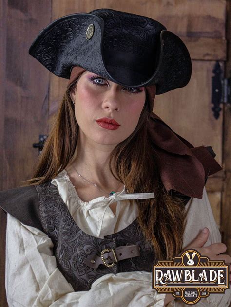 Sombrero Tres Doblones Negro Deluxe Mortis Draco