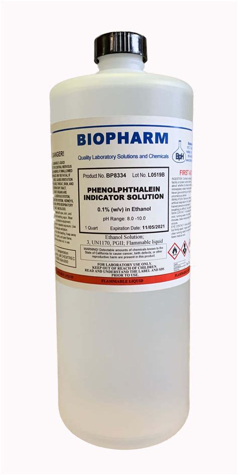 Phenolphthalein Indicator 01 Wv In Ethanol