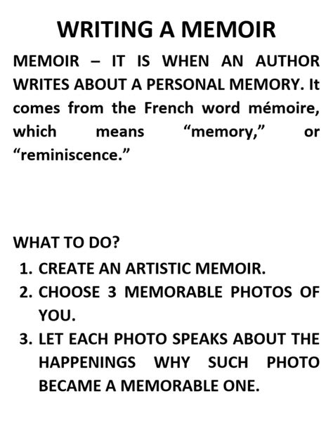 Writing A Memoir Pdf