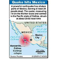 Mexico Earthquake Leaves 20 Dead Infographic