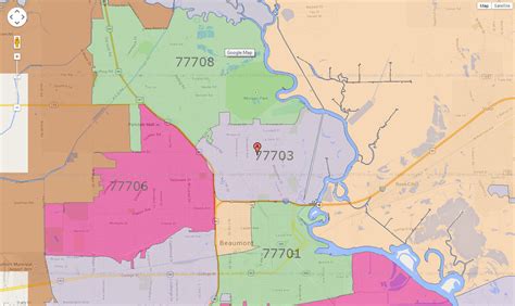 Beaumont Texas Zip Code Map