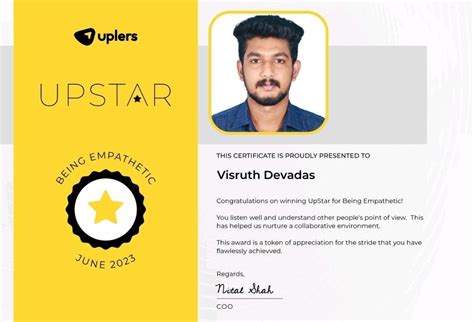 Visruth Devadas On Linkedin Uplers Upstar Employeeawards Remotework Lifeatuplers 13 Comments