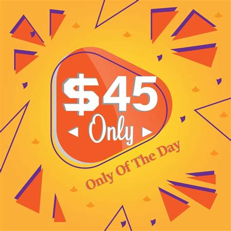 Forty Five Dollars Only Deal Of The Day Promotion Banner Or Poster