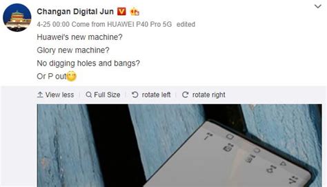 Updated Full View Display With No Hole No Pop Up Camera Shown In Leaked Huawei Phone Render