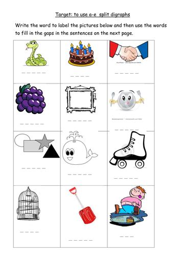 A E Split Digraph Worksheet Teaching Resources