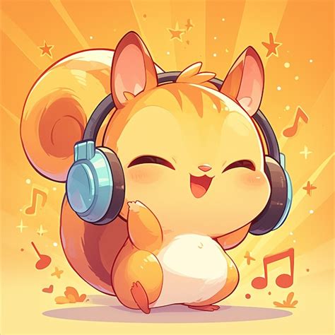 Premium Vector A Nimble Squirrel Broadcaster Cartoon Style