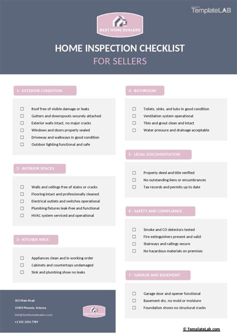 30 Printable Home Inspection Checklists Word Pdf Excel
